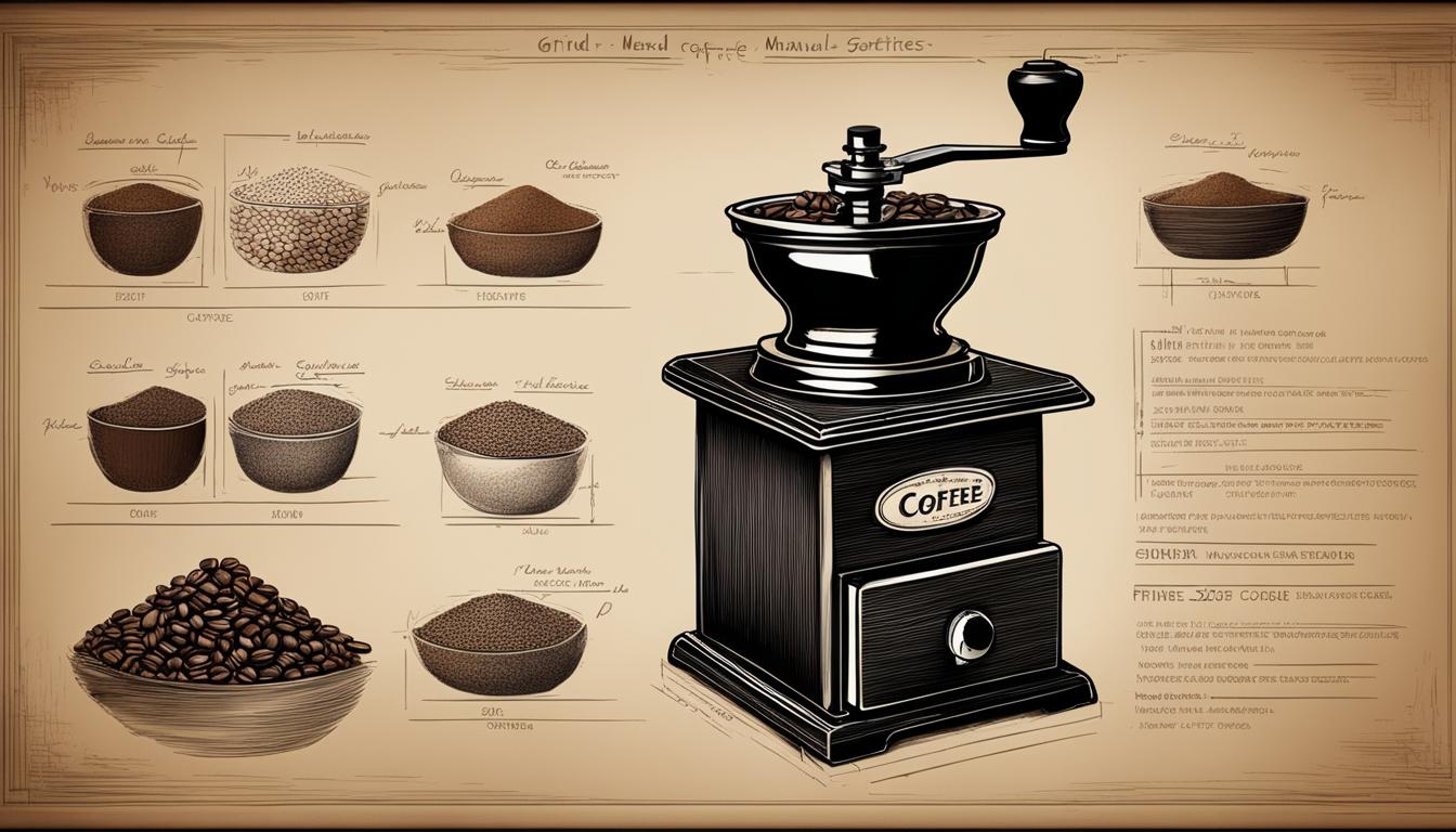 What are the different grind size settings available on a manual grinder?